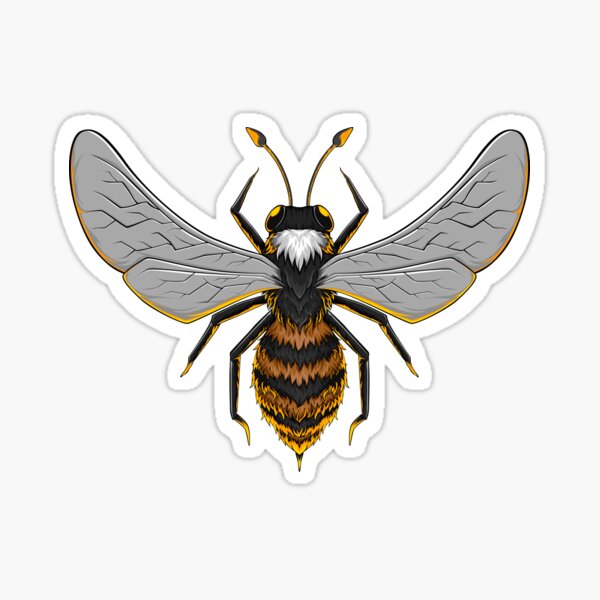 "Fire Bee" Sticker by spidericks | Redbubble