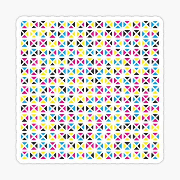 "Rounded Triangle Pattern (CMYK)" Sticker for Sale by johnuttley ...