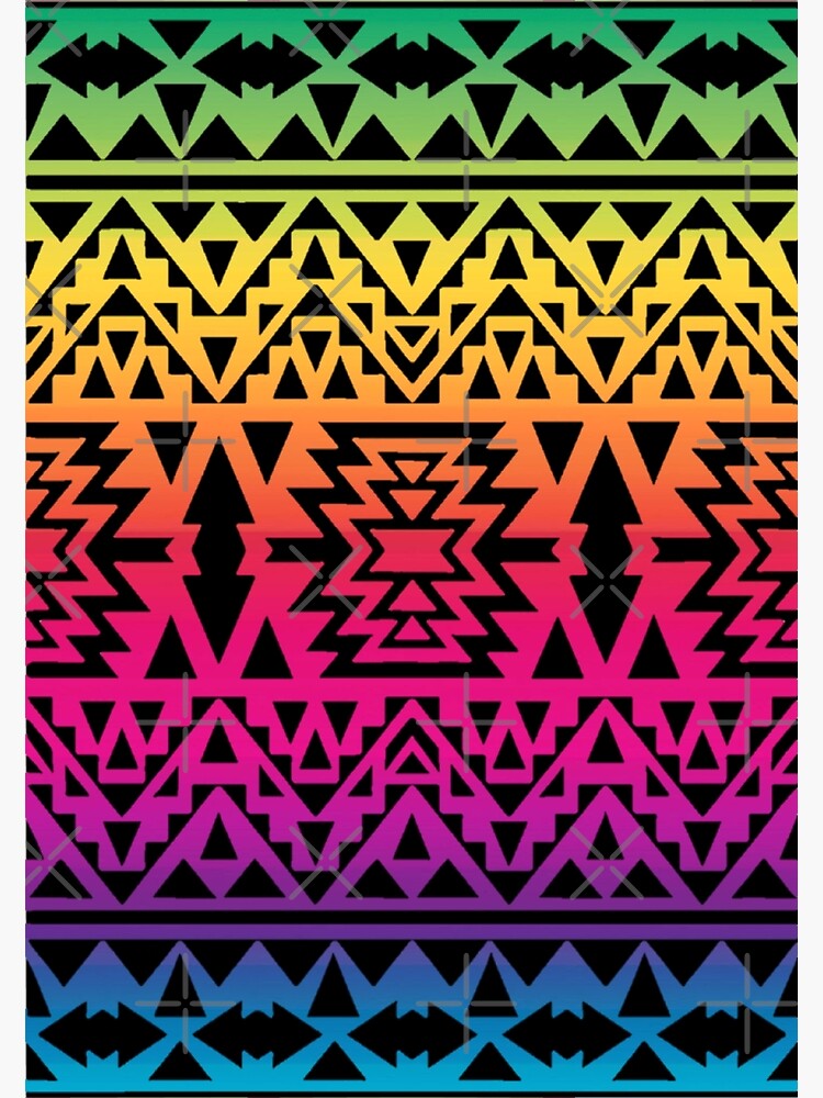 "Rainbow Native Geometric Design V2" Poster by JMWCD | Redbubble
