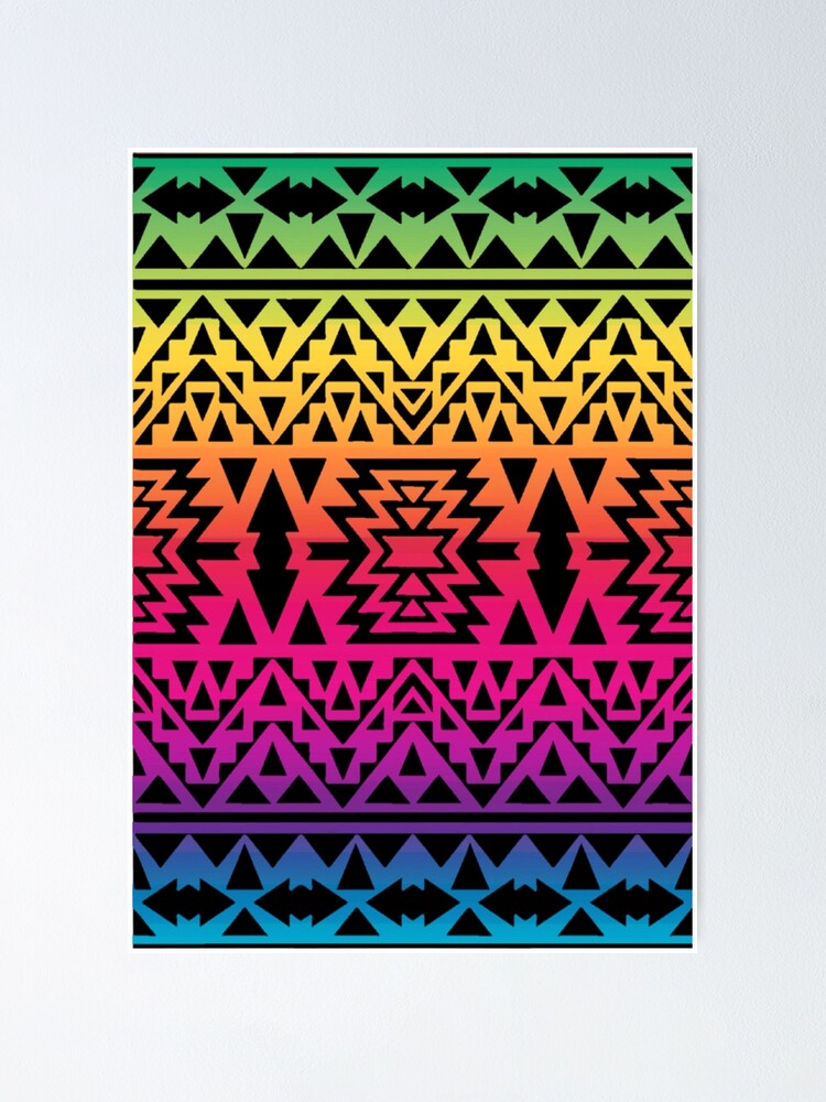 "Rainbow Native Geometric Design V2" Poster by JMWCD | Redbubble