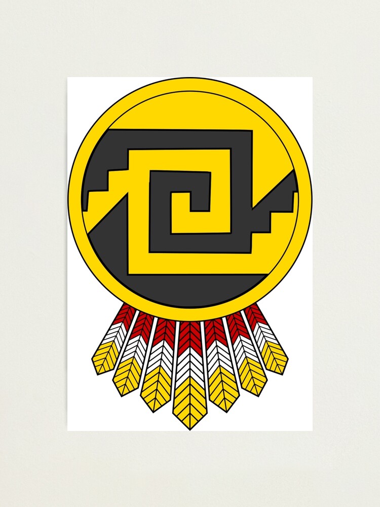 Lámina fotográfica «Escudo Azteca Chimalli con patrón Xicalcoliuhqui ...