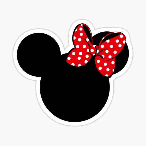 "Mouse Ears Red Bow" Sticker by amyhorikami | Redbubble