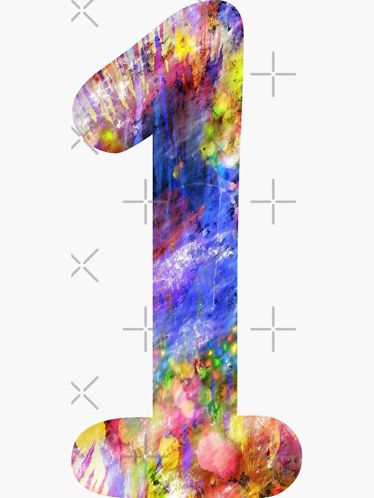 "Number 1 Colorful One Gift" Sticker for Sale by Shariss | Redbubble