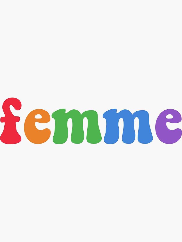 "femme (cute rainbow femm lesbian lgbtq sublte)" Sticker for Sale by ...