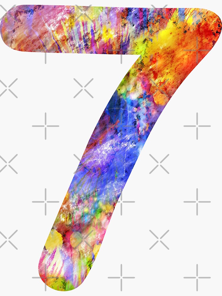 "Number 7 Colorful Seven Gift" Sticker for Sale by Shariss | Redbubble