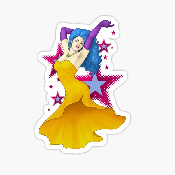 "Glam Rock - 80s Dancer" Sticker by CatAstrophe | Redbubble