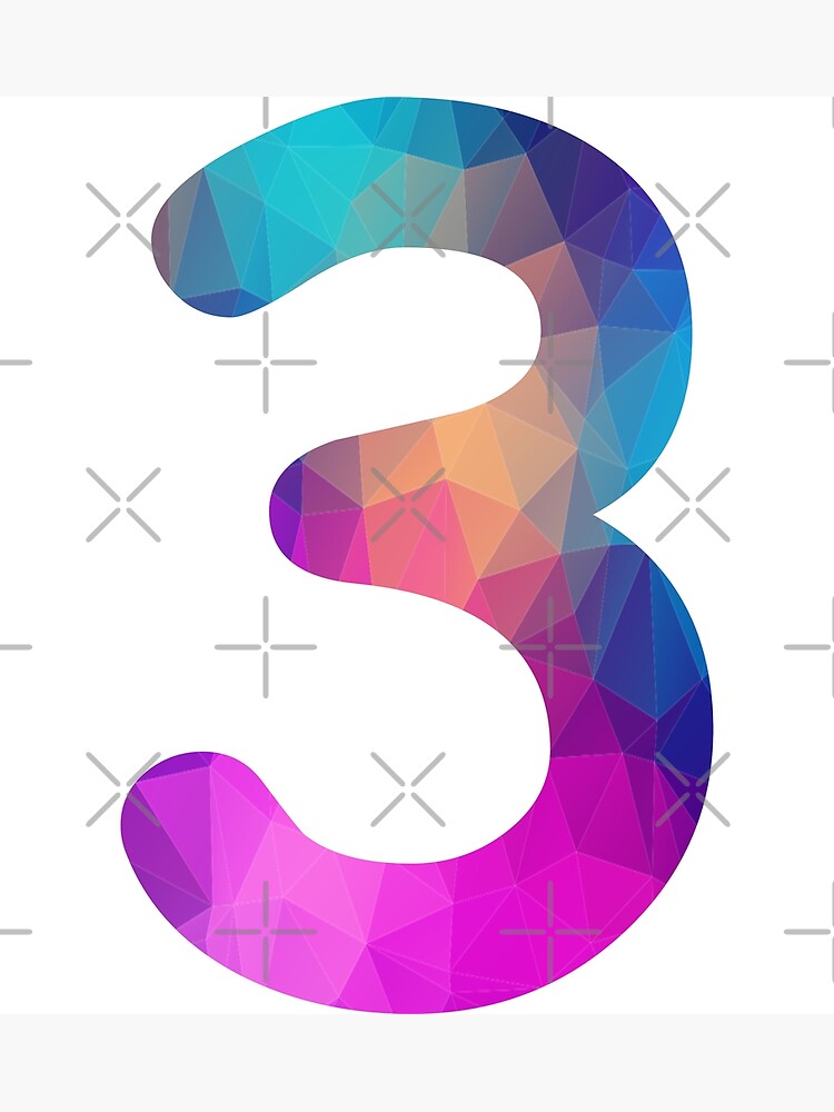 "Number 3 Colorful Art Funny Three Gift" Poster for Sale by Shariss ...