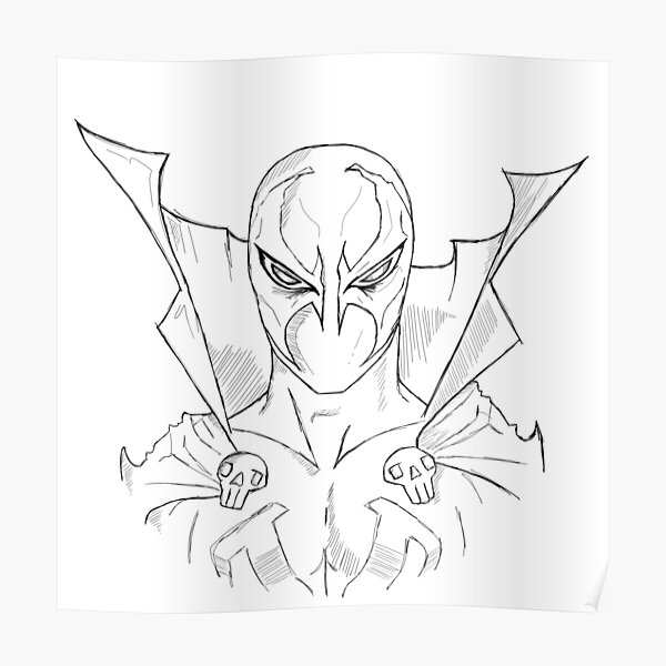 Póster «Boceto de cara de spawn» de soba94 | Redbubble