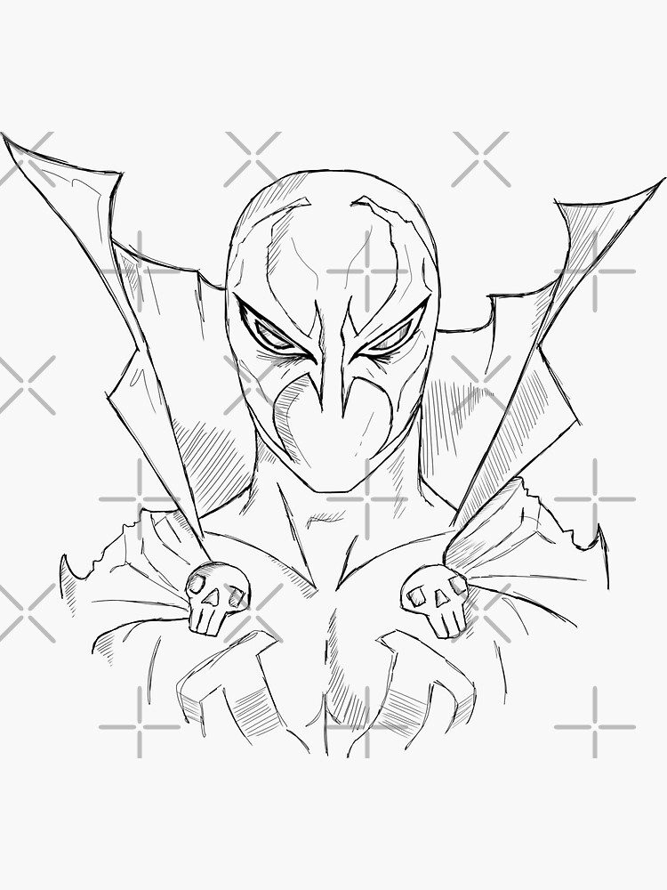 "Spawn Face Sketch " Sticker for Sale by soba94 | Redbubble