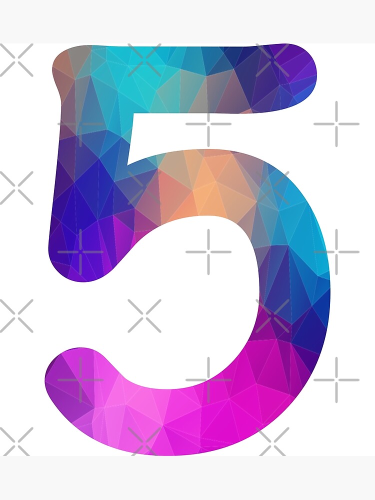 "Number 5 Colorful Art Funny Five Gift" Photographic Print for Sale by ...