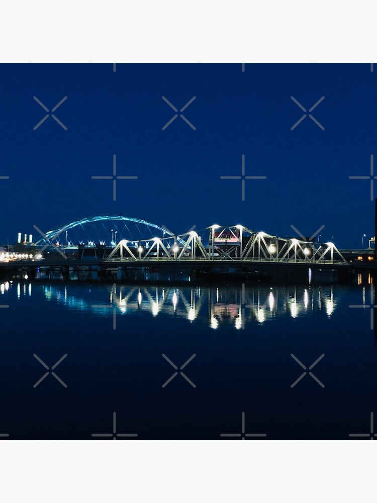 "Providence nighttime bridge reflection" Sticker for Sale by ...