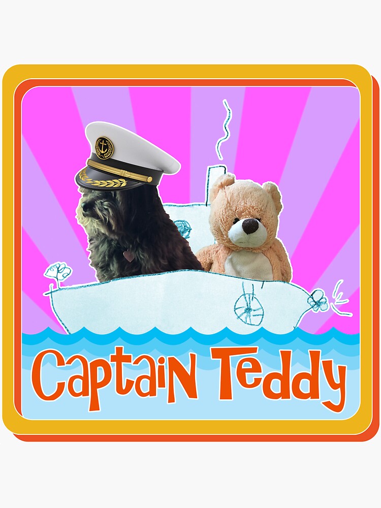 "Captain Teddy" Sticker by kittinfish | Redbubble