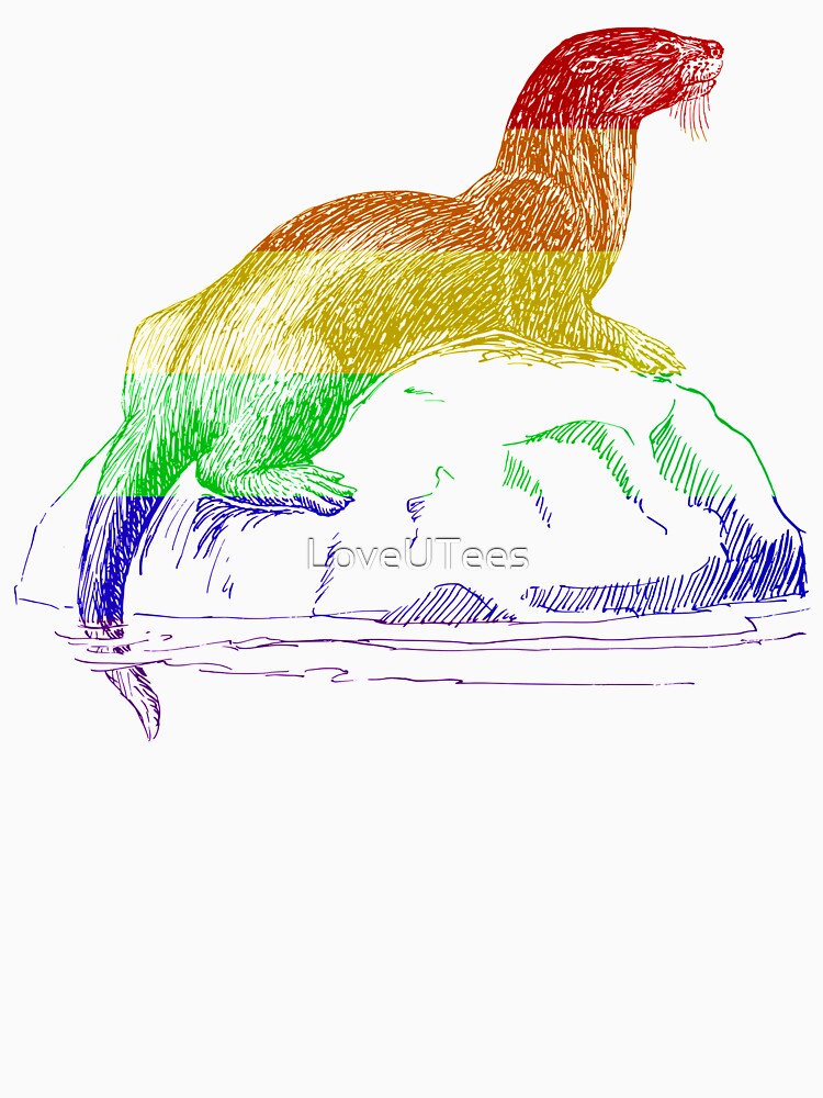 "Love U Tees Funny Rainbow Animals otter LGBT Pride Week Swag, Unique ...