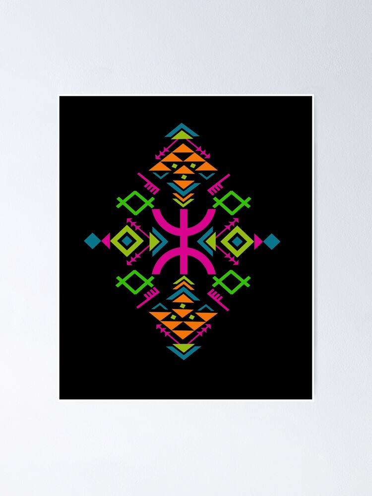 "Amazigh Berber Pattern Tifinagh, Yaz Imazighen Symbol" Poster by ...
