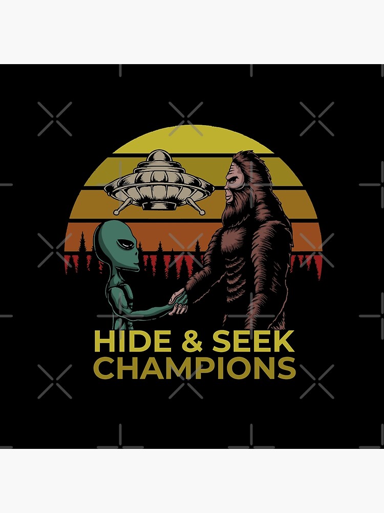 "Hide and seek champions Bigfoot and aliens" Poster for Sale by pneuf ...