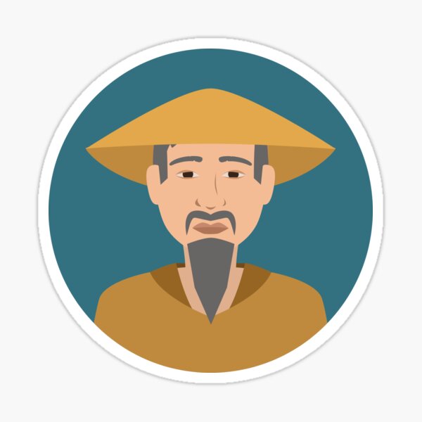 "elderly asian man" Sticker by PARASHOP | Redbubble
