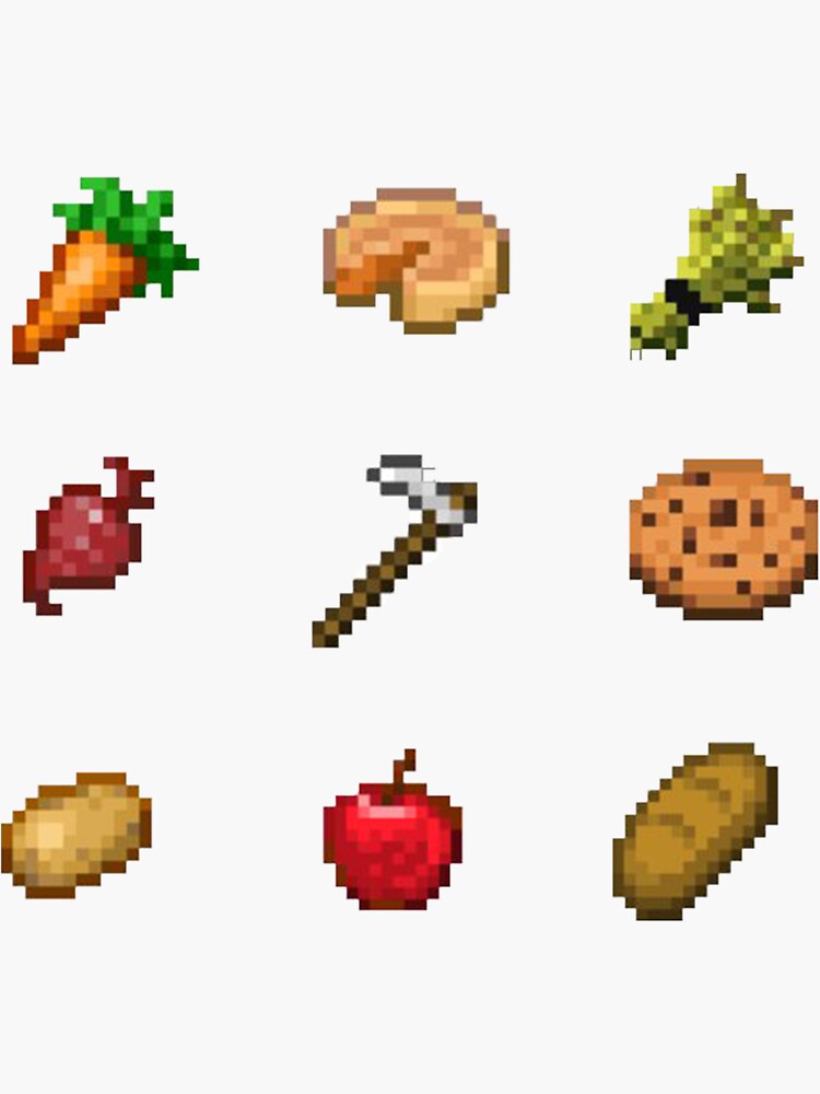 "Minecraft Food Sticker Sheet" Sticker by aestheticvibing | Redbubble