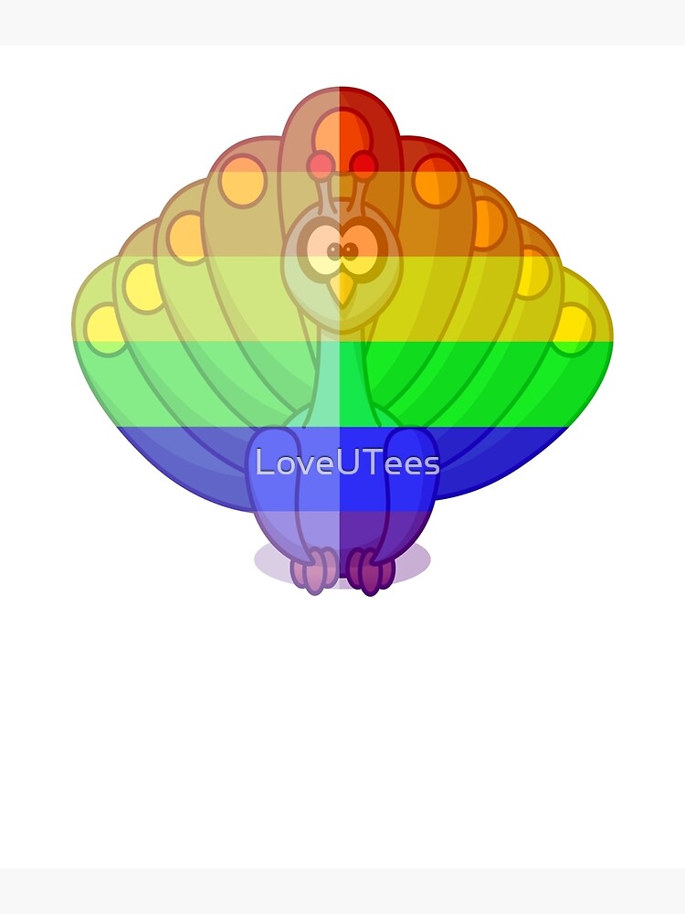 "Love U Tees Funny Rainbow Animals Peacock, bird LGBT Pride Week Swag ...