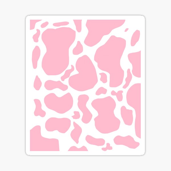 "Pink and White cow spots print aesthetic vsco funny trendy" Sticker by ...