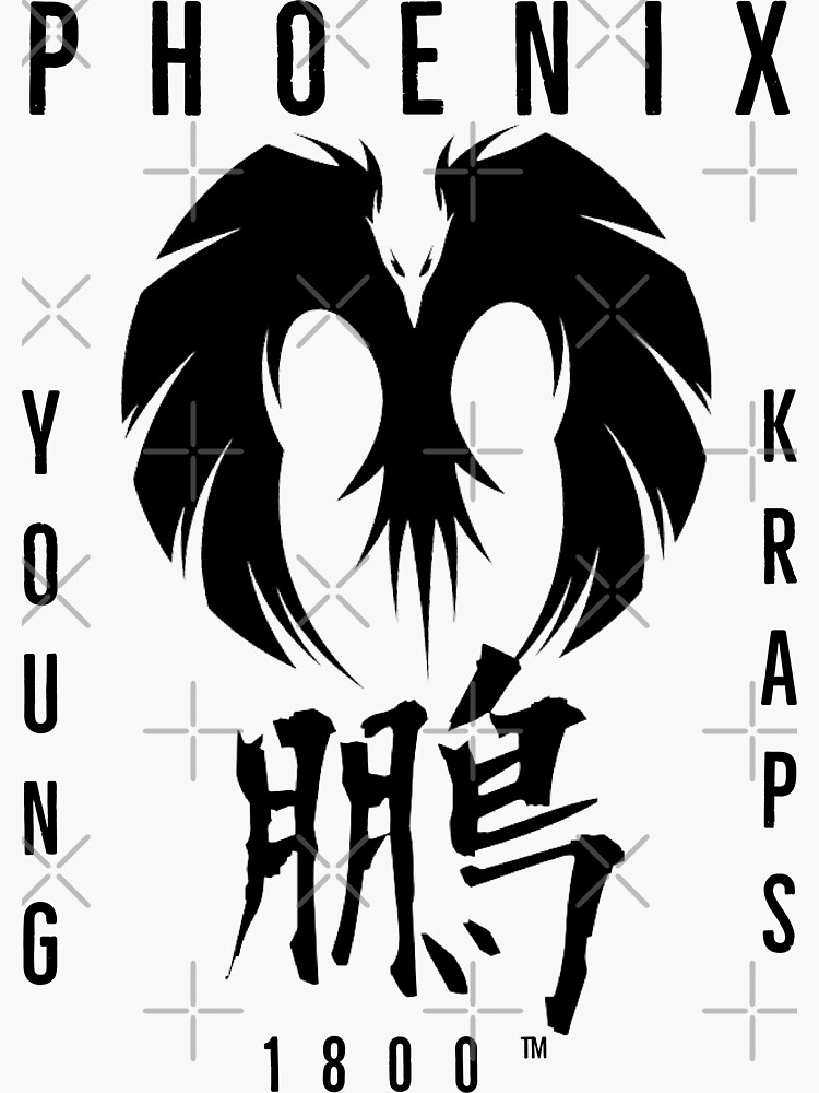 "phoenix kanji young spark " Sticker for Sale by Kanjiworldwide | Redbubble