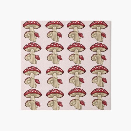 "Red Mushroom Pattern" Art Board Print by TheDoggoDraws | Redbubble