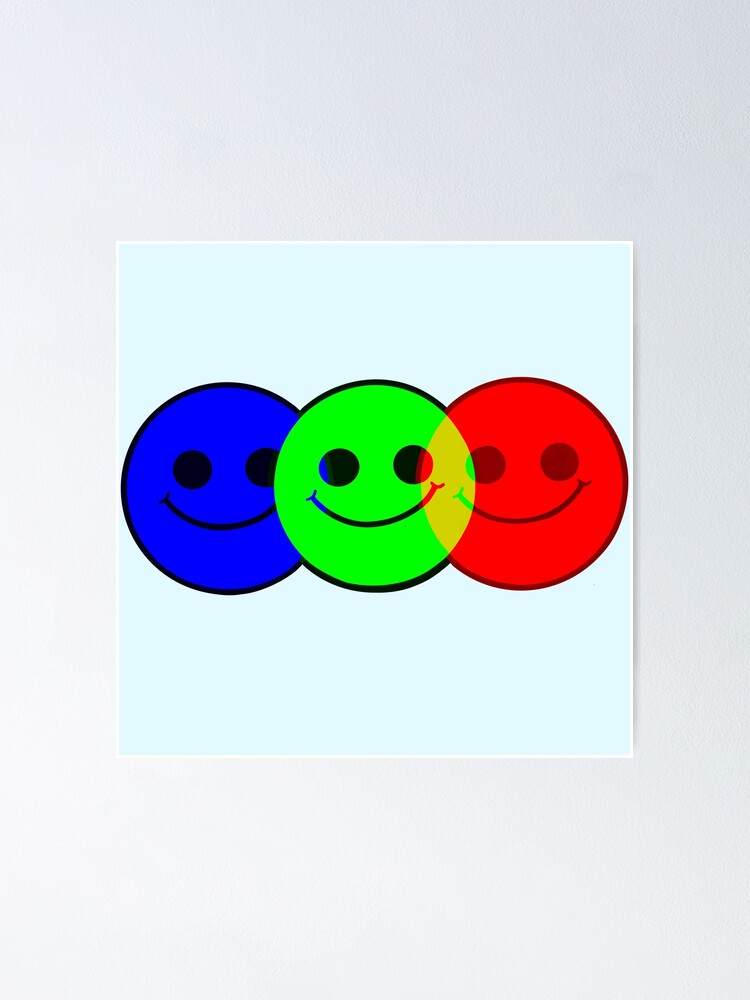 "RGB Smiling Faces " Poster by TheDoggoDraws | Redbubble