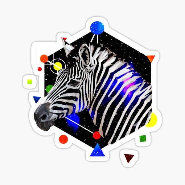 "Zebra animal universe galaxy stars moon animals" Sticker by wakafame07 ...