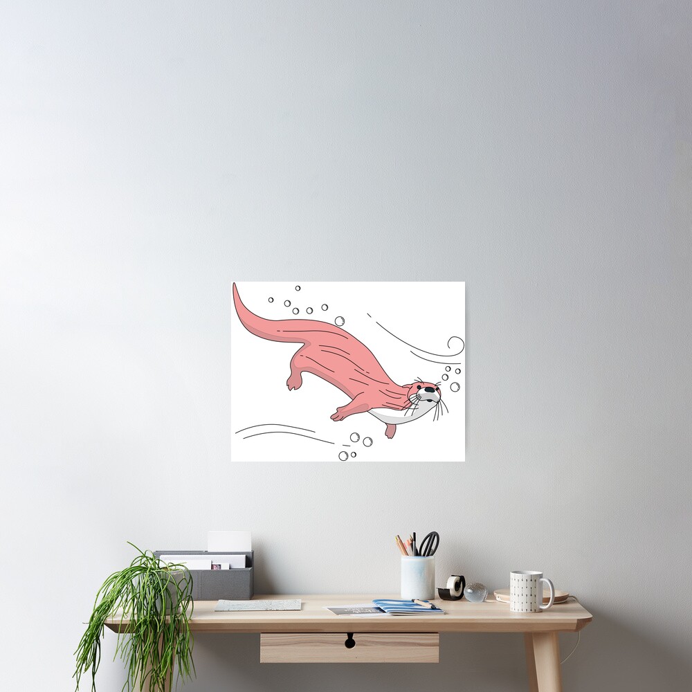 "Cute Pink otter " Poster by Dynamic-Design | Redbubble