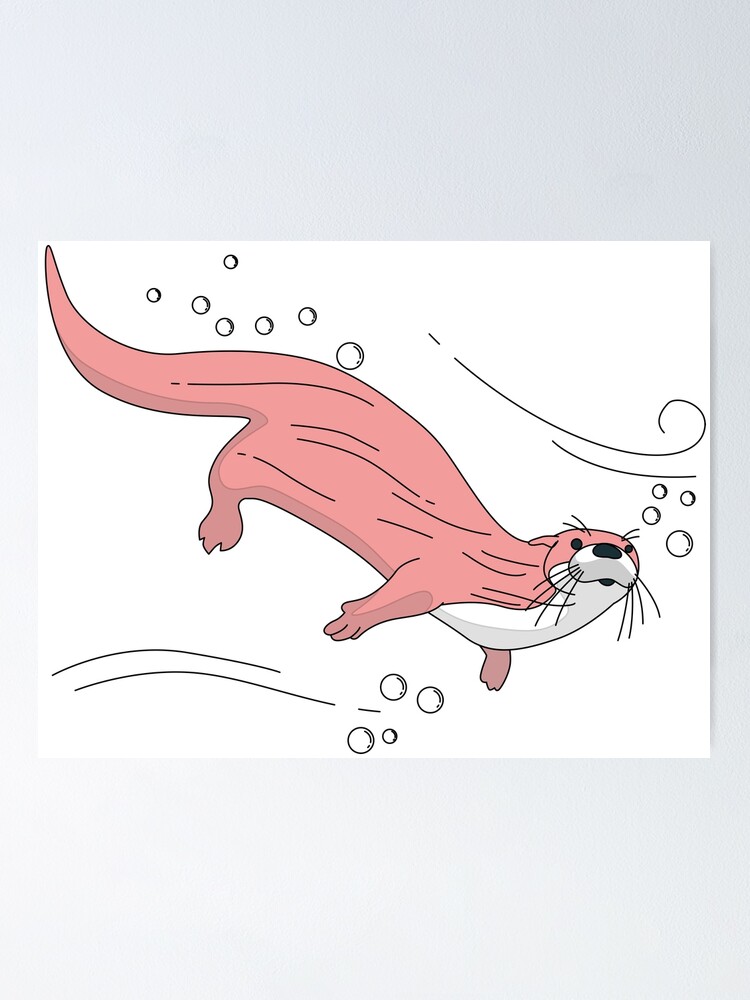 "Cute Pink otter " Poster by Dynamic-Design | Redbubble
