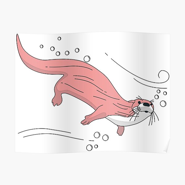 "Cute Pink otter " Poster by Dynamic-Design | Redbubble