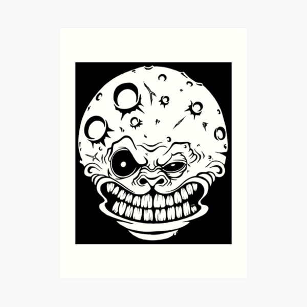 "Creepy Moon Face" Art Print for Sale by MadMarkerDesign | Redbubble