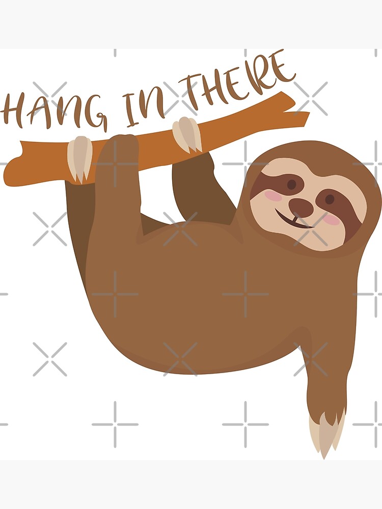 "Hang In There Cute Sloth" Poster for Sale by PlumBlushCo | Redbubble