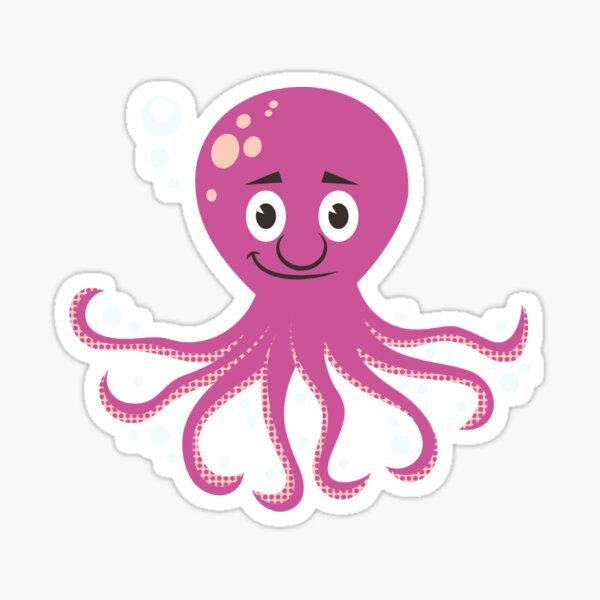 "Pink Octopus" Sticker for Sale by treasure-crafts | Redbubble