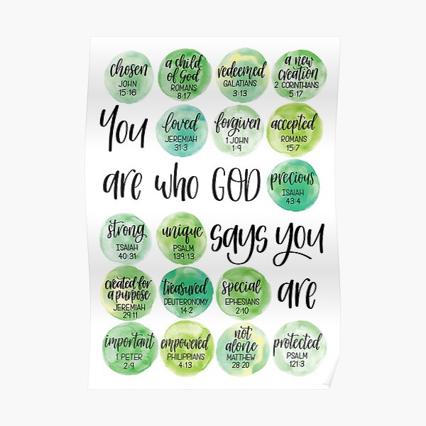 "You are who God says you are - Identity in Christ artwork - Green ...