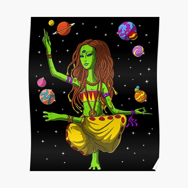 "Space Alien Yoga" Poster for Sale by underheaven | Redbubble