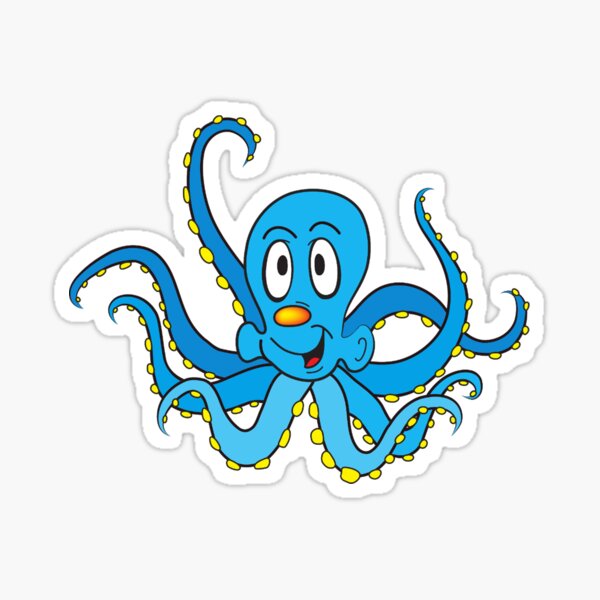 "Blue Octopus" Sticker for Sale by treasure-crafts | Redbubble