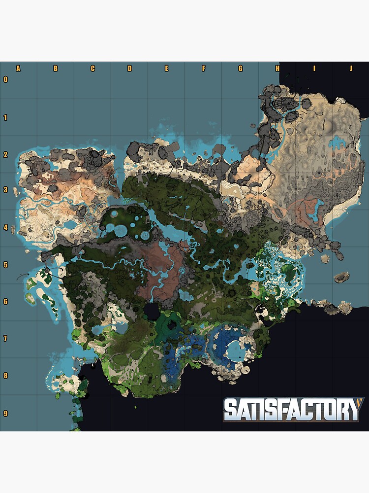 "Satisfactory Game - Map" Sticker for Sale by CornerDoorStore | Redbubble