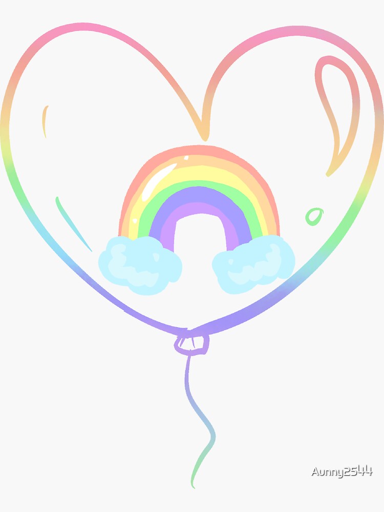 "Cute heart bubble with rainbow" Sticker for Sale by Aunny2544 | Redbubble