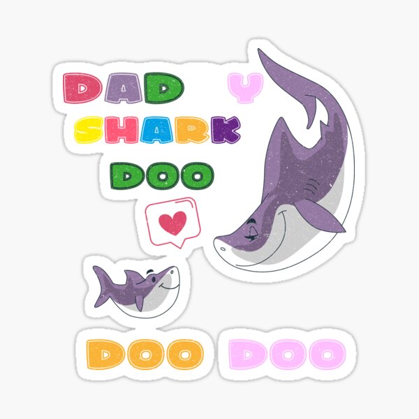 "Cute Daddy Shark Funny Family Birthday Child Shark & Dad Tee Funny ...
