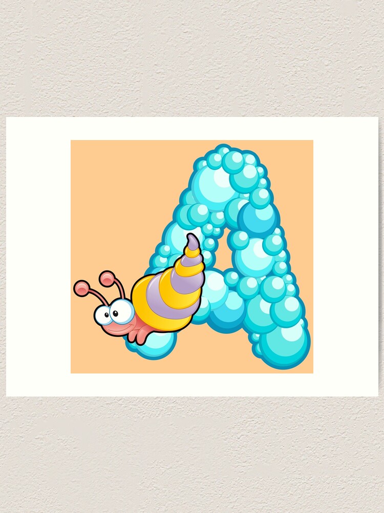 "Letter A Fishy Bubbly Alphabet" Art Print by PosterpartyCo | Redbubble