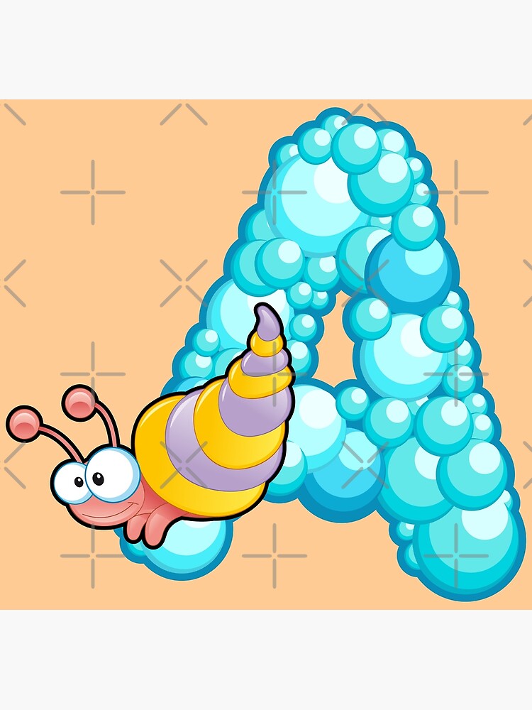 "Letter A Fishy Bubbly Alphabet" Art Print by PosterpartyCo | Redbubble