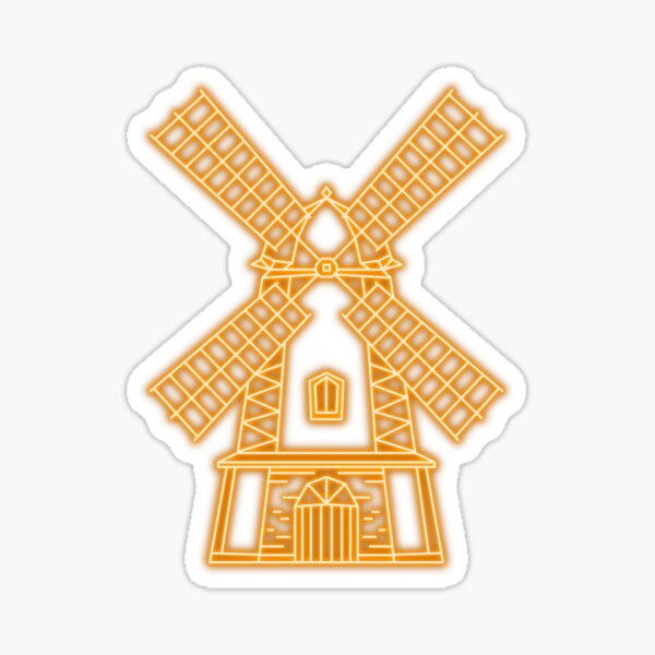 "Neon Geometric Dutch Windmill In Orange" Sticker for Sale by ...