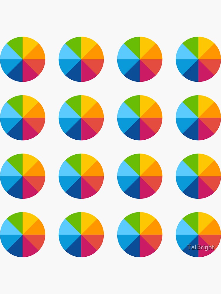 "Color wheel pattern geometic art" Sticker by TalBright | Redbubble
