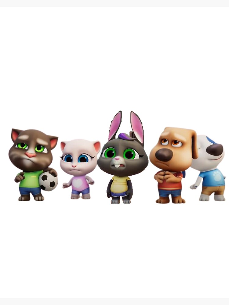 "Talking Tom and friends all character T-shirt & Mask and Sticker ...