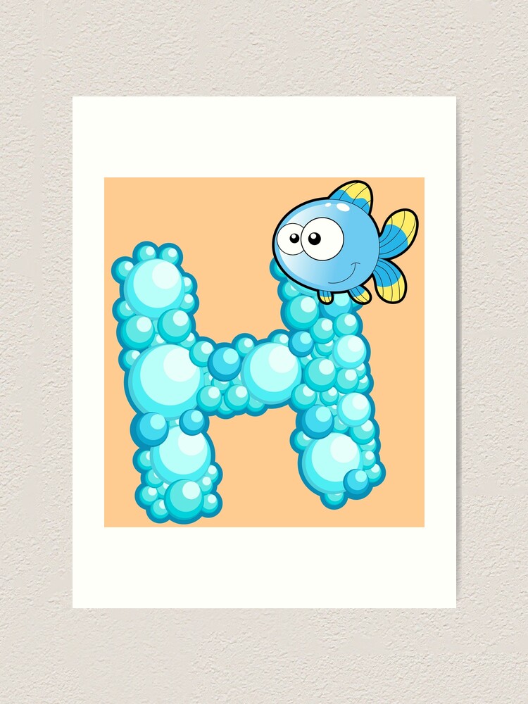 "Letter H Fishy Bubbly Alphabet" Art Print by PosterpartyCo | Redbubble