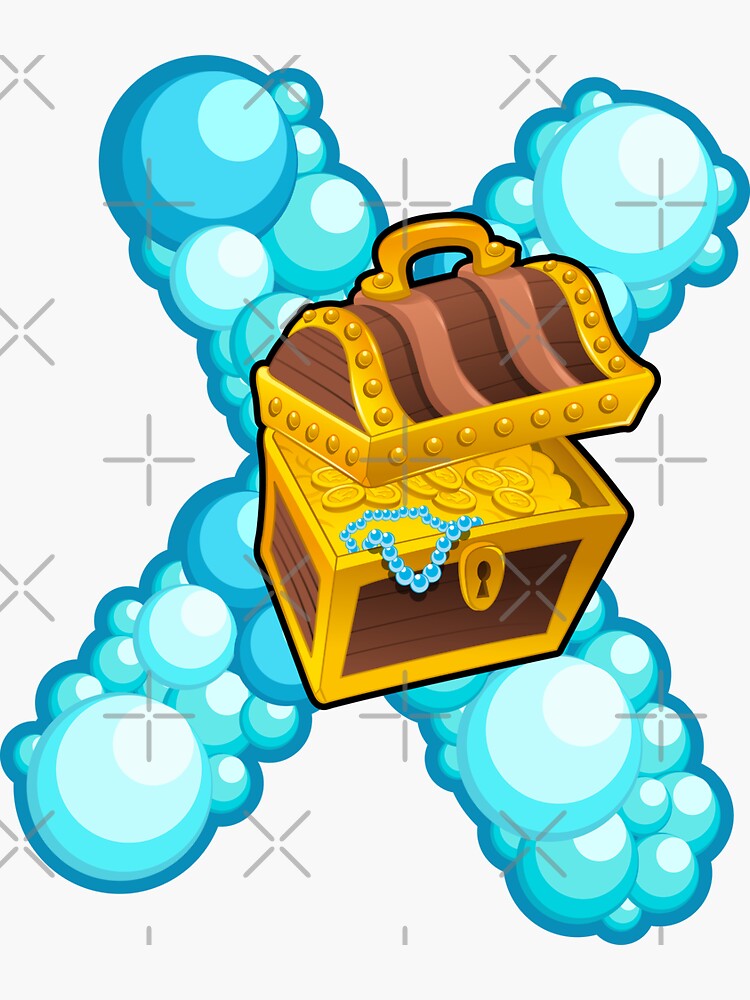"Letter X Marks the Spot, Fishy Bubbly Alphabet" Sticker for Sale by ...