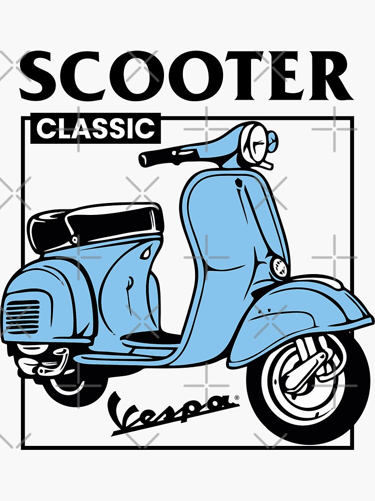 "Scooter Classic Design" Sticker for Sale by fkdesignstudio | Redbubble