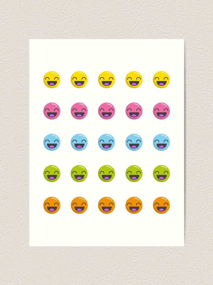 "Mini Smiley Face Emoji Combo Planner Rainbow Sticker Pack Vol.2" Art ...