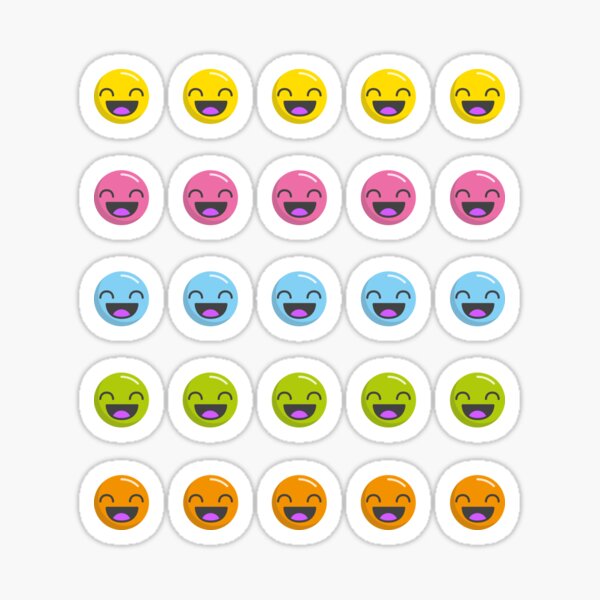 "Mini Smiley Face Emoji Combo Planner Rainbow Sticker Pack Vol.2 ...