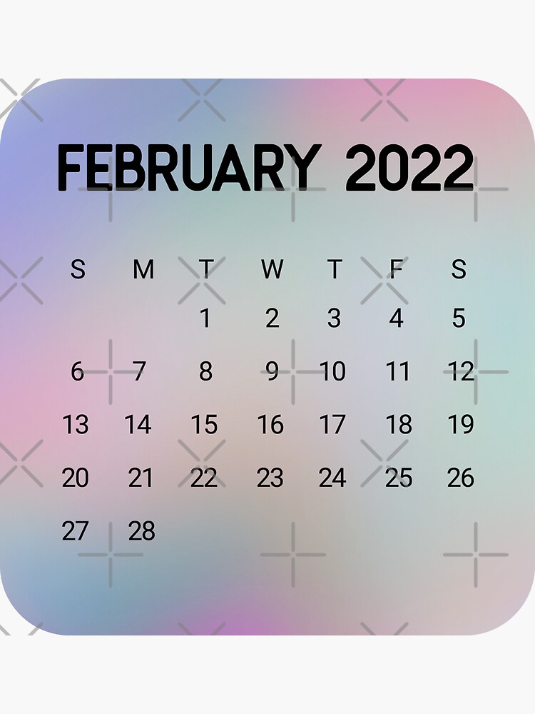 "FEBRUARY 2022 CALENDAR" Sticker for Sale by annija-gr | Redbubble